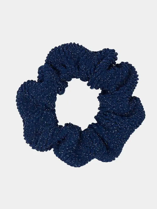 Hunza G Scrunchie Lurex - Navy/silver