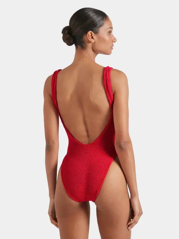 Hunza G Square Neck Swim - Crinkle Red