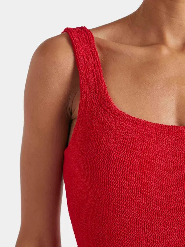 Hunza G Square Neck Swim - Crinkle Red