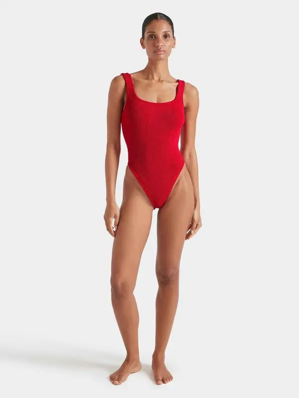 Hunza G Square Neck Swim - Crinkle Red