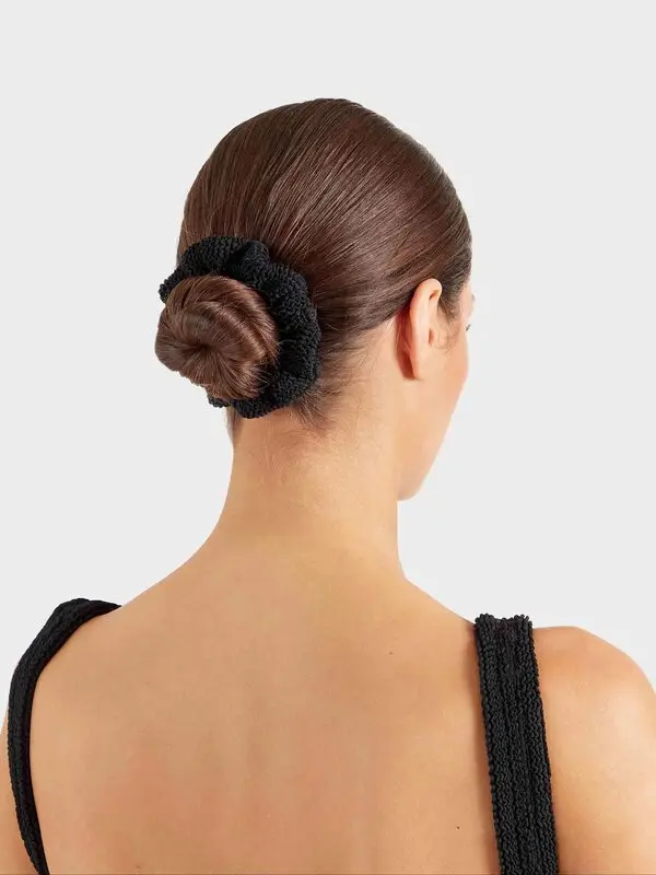 Hunza G Scrunchie - Crinkle Black