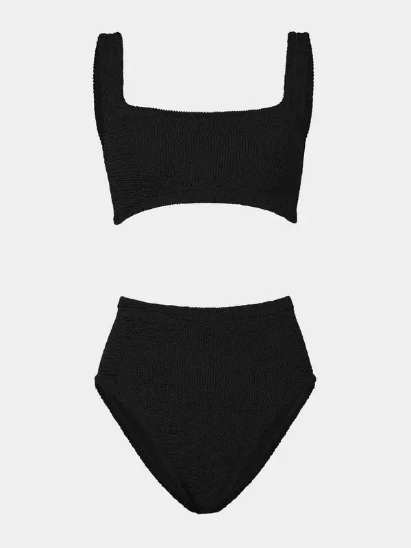 Hunza G Patricia Squareneck High-waisted Bikini - Black
