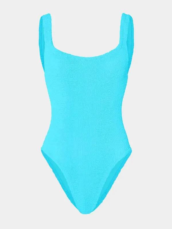 Hunza G Square Neck One Piece Swimsuit - Aqua