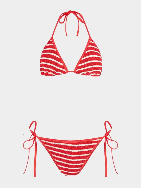 Hunza G Gina Bikini - Red/white Stripe