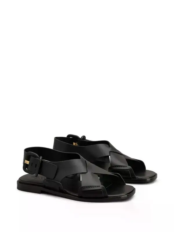 TOD'S Leather Sandals - Black
