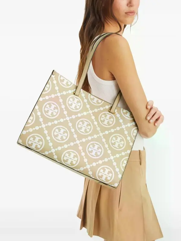 Tory Burch T Monogram Embossed Tote Bag - Neutrals