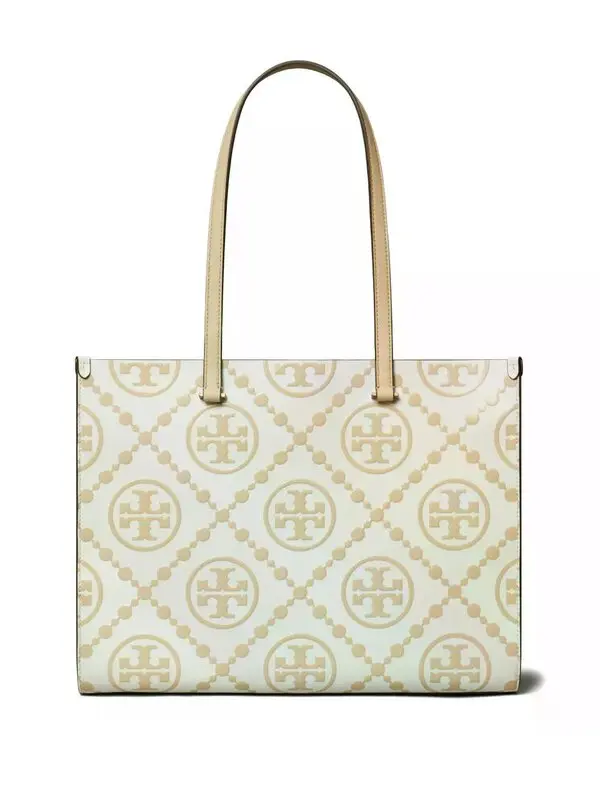 Tory Burch T Monogram Embossed Tote Bag - Neutrals