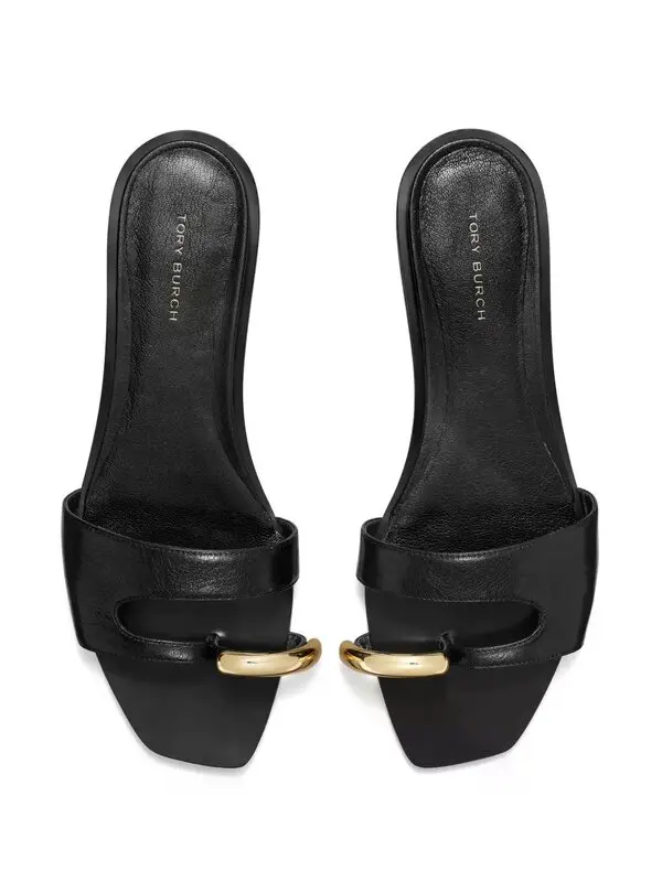 Tory Burch Pierced Flat Sandals - Black