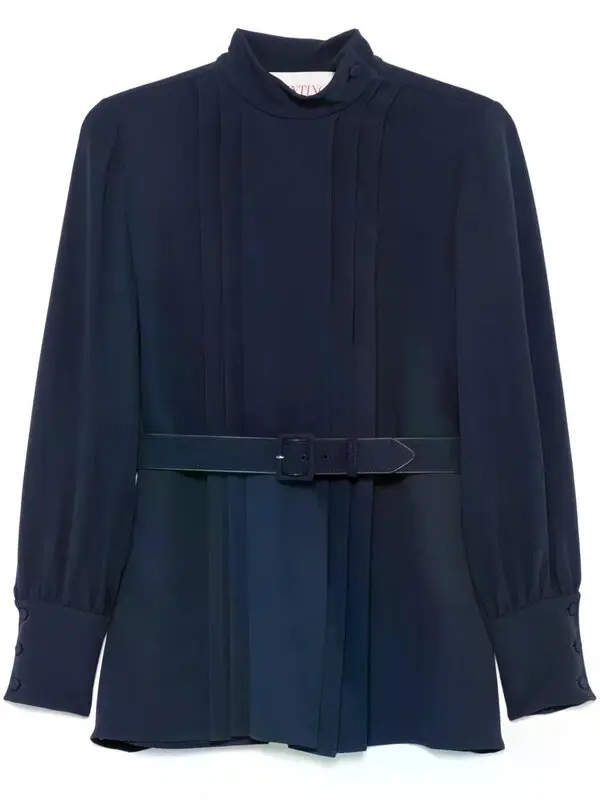 Valentino Garavani Cady Belted Blouse - Blue