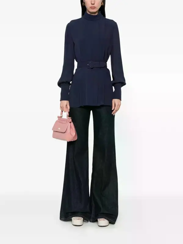 Valentino Garavani Cady Belted Blouse - Blue