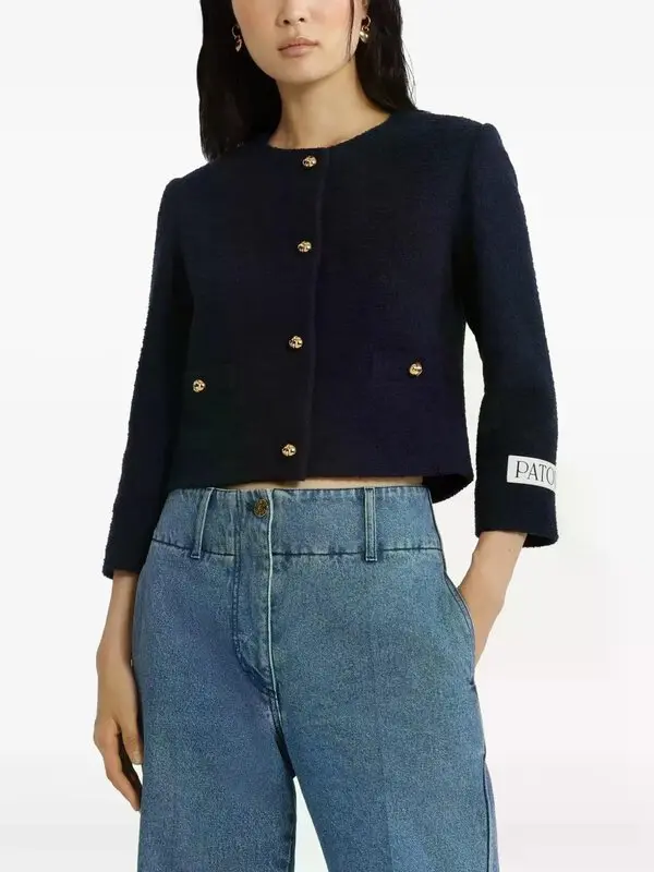 Patou Collarless Bouclé Blazer