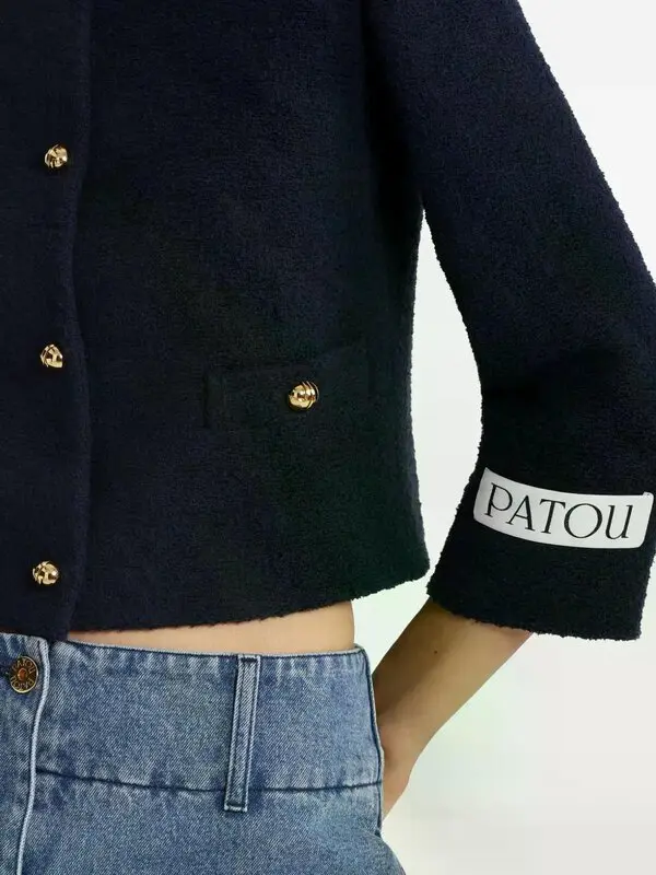 Patou Collarless Bouclé Blazer