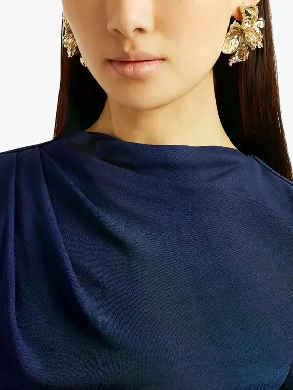 Erdem Long-sleeved Draped Midi Dress - Blue