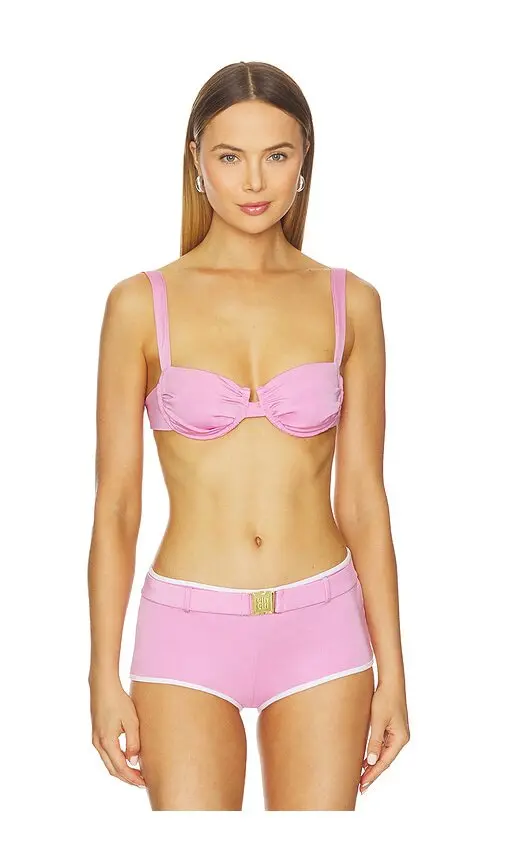CIN CIN Ariel Ruched Bikini Top - Dahlia