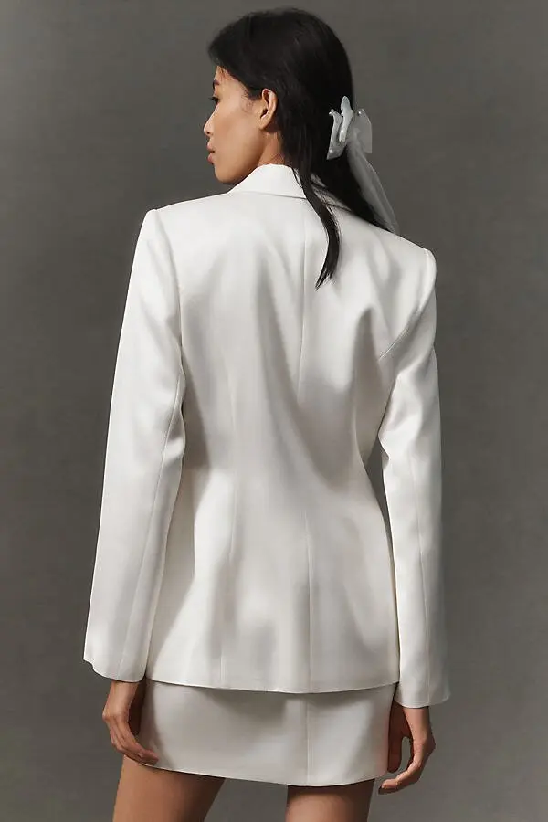 MARE MARE Vienna Structured Pinched Blazer Jacket - White