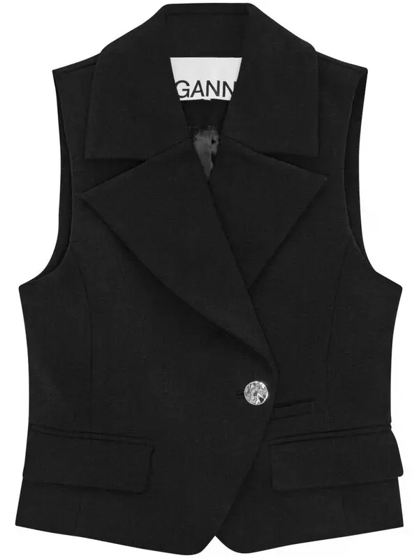 GANNI Double-breasted Cropped Waistcoat