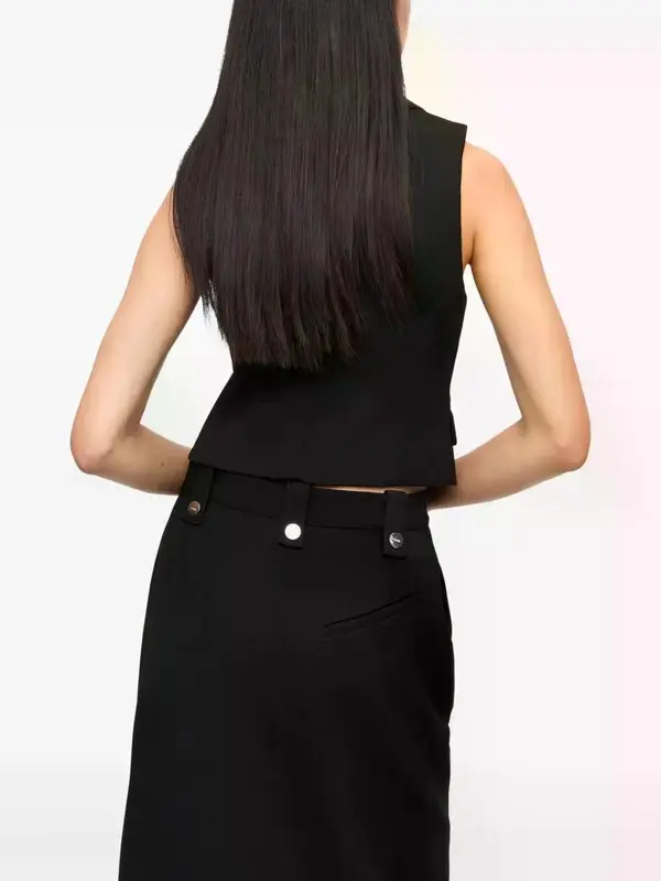 GANNI Double-breasted Cropped Waistcoat