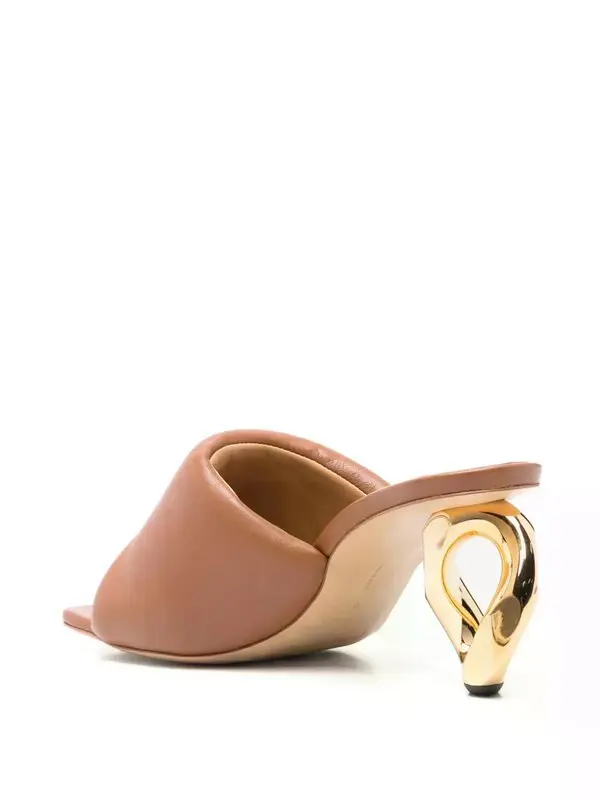 JW Anderson Chain-heel Leather Sandals - Brown