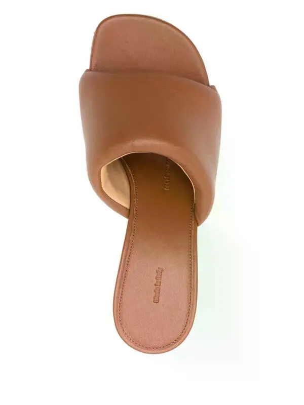 JW Anderson Chain-heel Leather Sandals - Brown