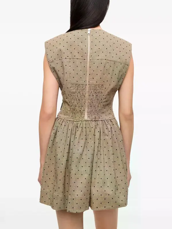 GANNI Polka Dot-print Mini Dress - Neutrals