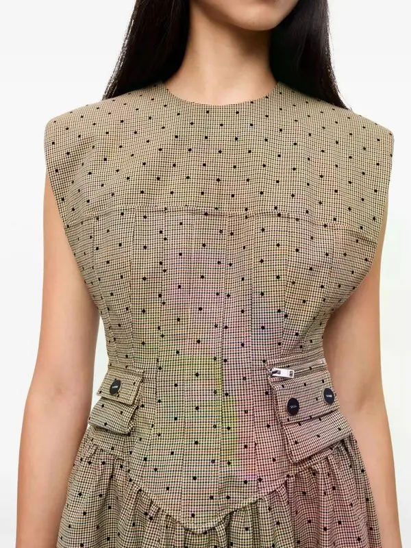 GANNI Polka Dot-print Mini Dress - Neutrals
