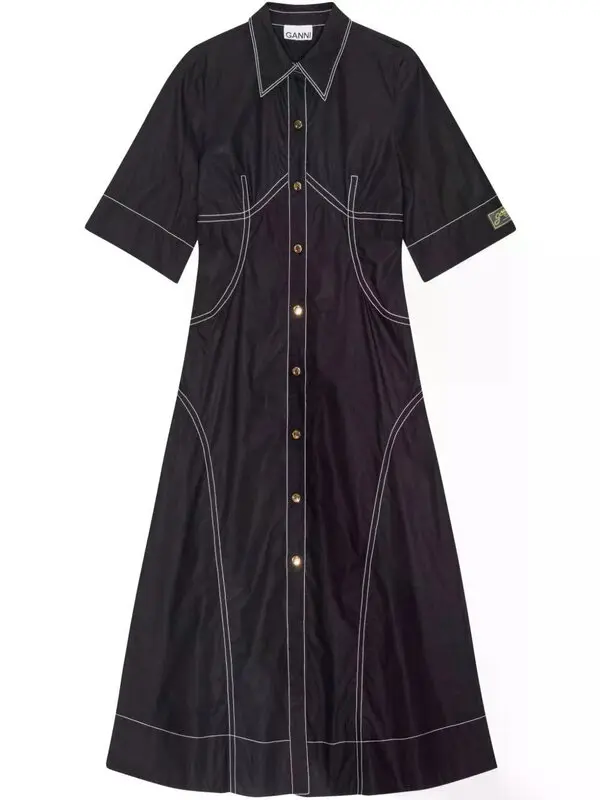 GANNI Contrasting Shirtdress