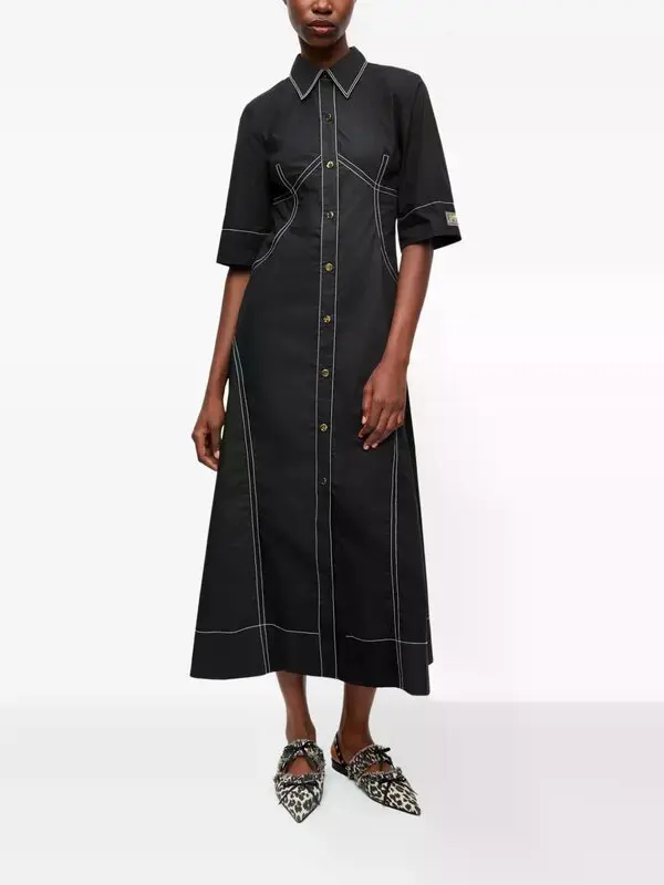 GANNI Contrasting Shirtdress