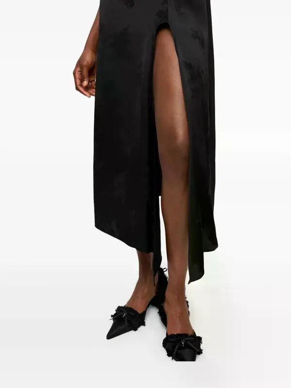 GANNI Floral-jacquard Dress - Black
