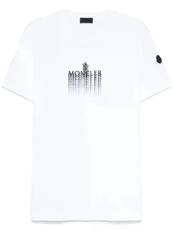 Moncler Faded-logo Cotton T-shirt - White