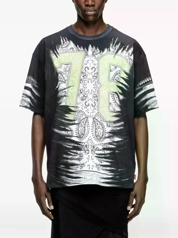 DIESEL® Bandana-print T-shirt - Black