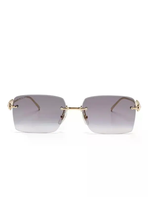 CARTIER Rectangle-frame Sunglasses - Gold