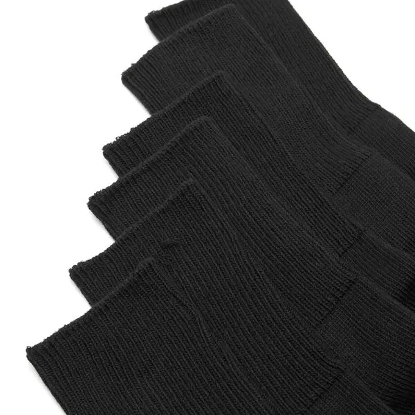 ROTOTO Organic Daily Ribbed Crew Socks 3 Pack - Black