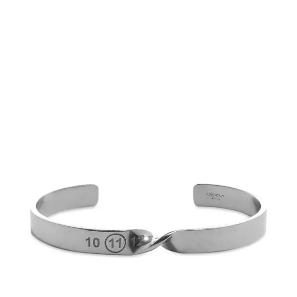 MAISON MARGIELA Twisted Number Logo Bangle - Palladium