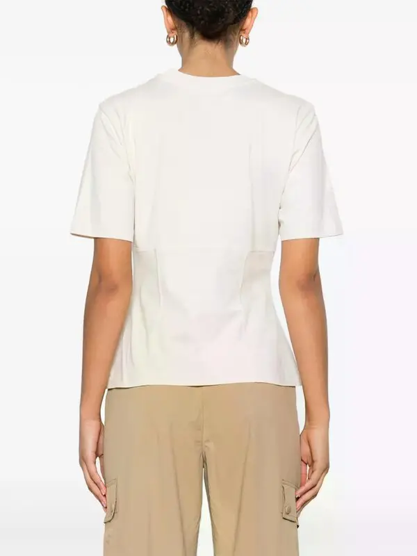 Moncler Hand-beaded Cotton T-shirt - Neutrals
