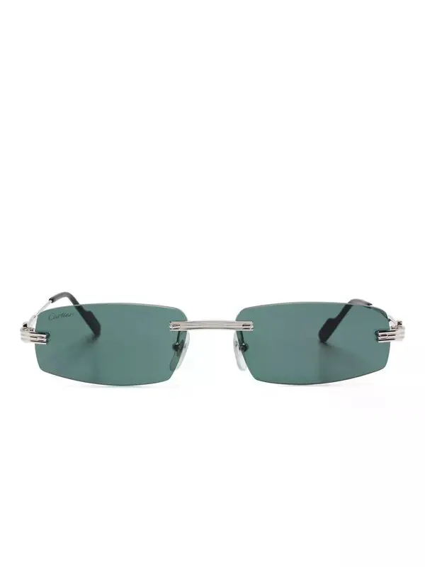 CARTIER Rectangle-frame Sunglasses - Silver