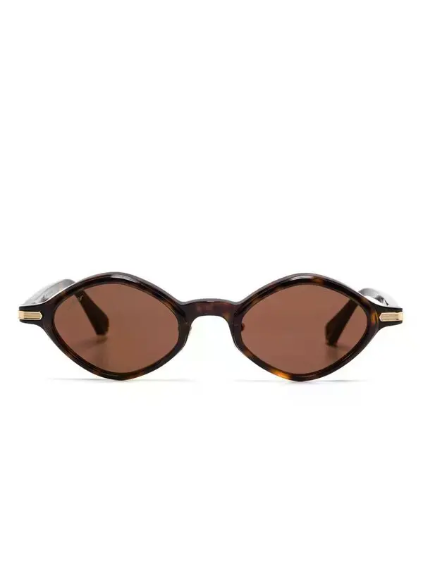 CARTIER Geometric-frame Sunglasses - Brown