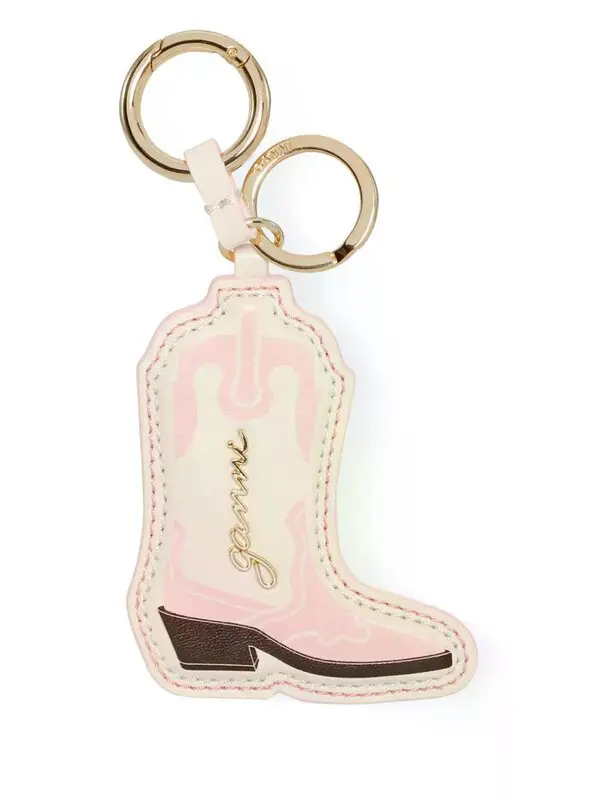GANNI Western Boot Keyring - White
