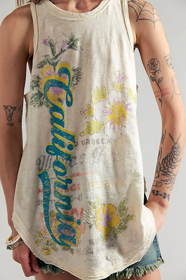 Free People We The Free Rosie Graphic Tank - Tofu Combo