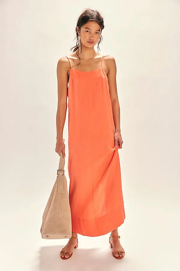light brown linen dress DEIA Midi Dress - mocha linen main image 1