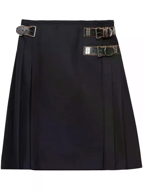 Prada Pleated Midi Skirt - Blue