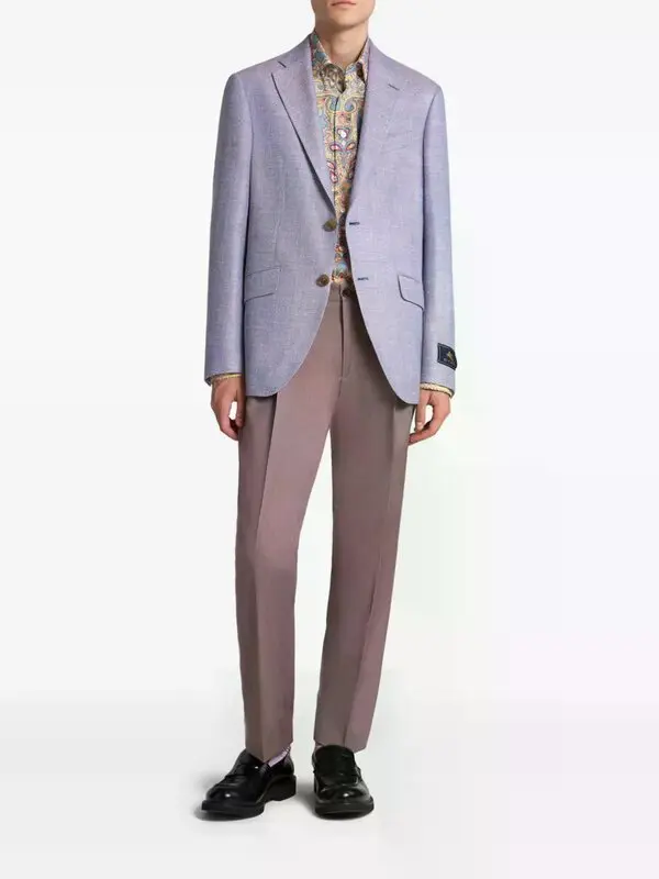 Etro Herringbone Pattern Blazer - Purple