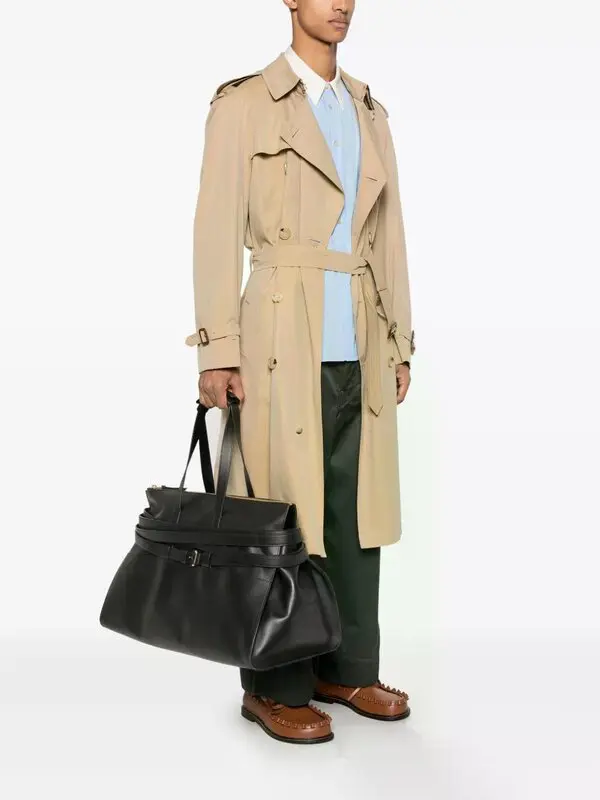 Moschino Leather Holdall - Black