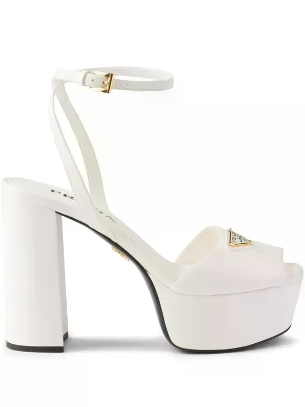 Prada Platform Leather Sandals - White
