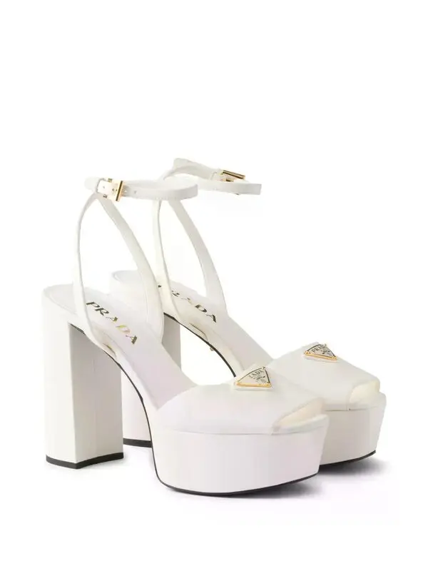 Prada Platform Leather Sandals - White