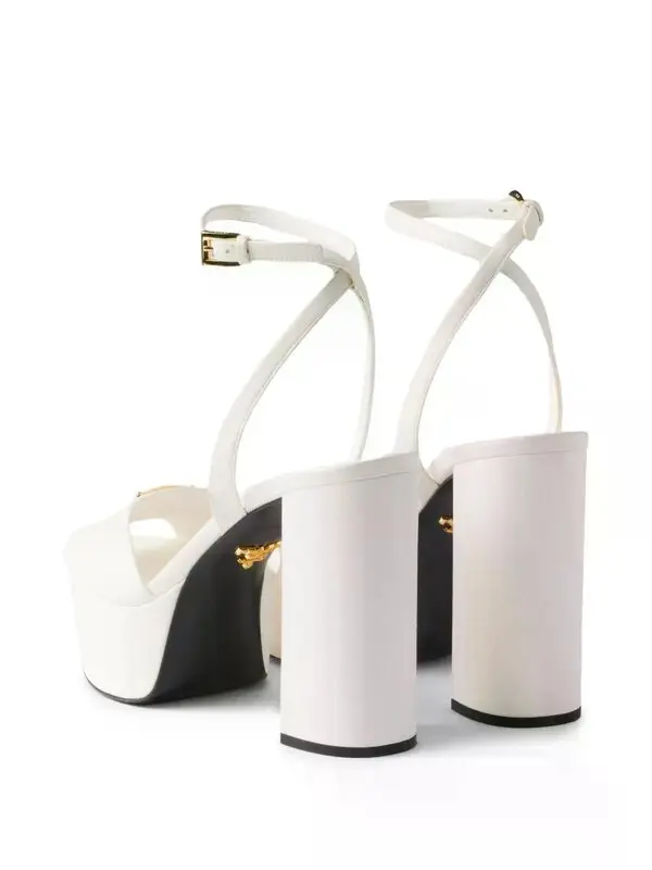 Prada Platform Leather Sandals - White
