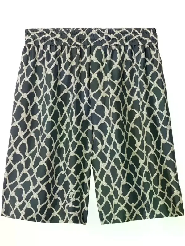 Burberry Knot-print Silk Shorts - Blue