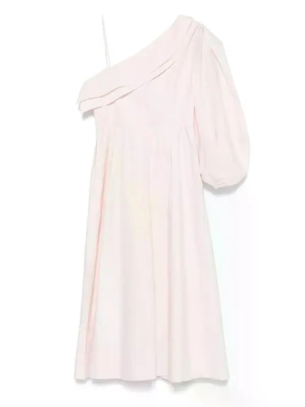 Dorothee Schumacher Asymmetric Poplin Midi Dress - Pink | Editorialist