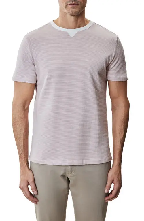 Robert Barakett Fitch Feeder Stripe Rib Trim T-shirt - Coral