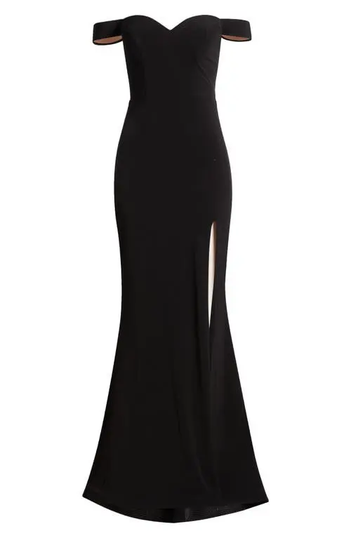 bodybuilder formal dress City Studio Juniors' Glitter-Knit V-Neck Ball Gown – DGFOutlet main image 1