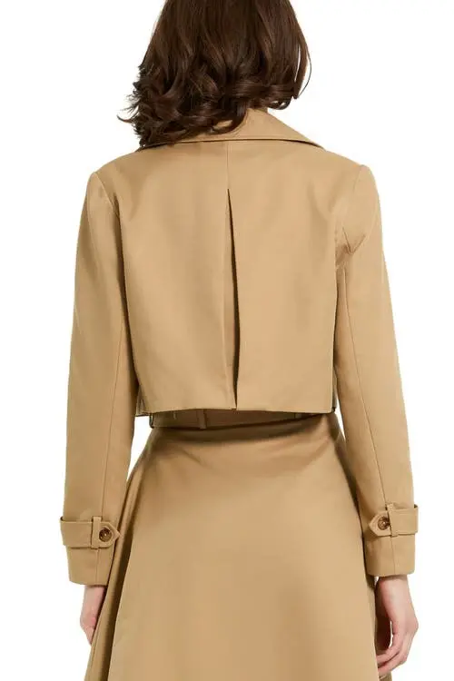 Mac Duggal Twill Cropped Tailored Jacket